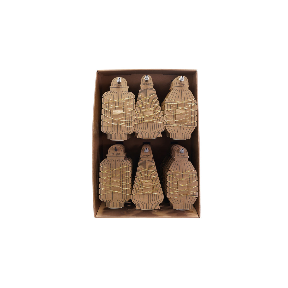 LED String Lights on 3 Styles of Paper Lantern Display Cards ...